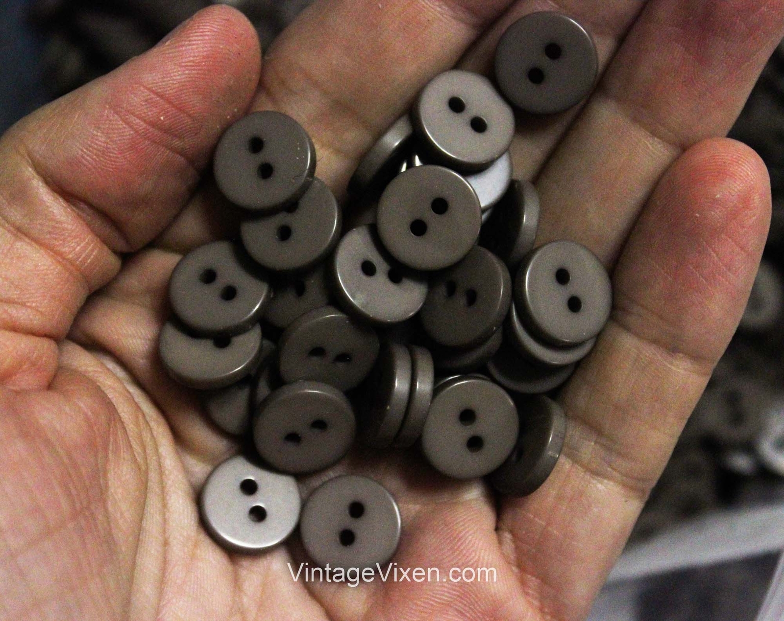 Gray Plastic Buttons - Two Hole Opaque Pewter Color 12 MM Lot 10 Pcs ...