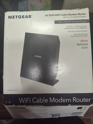 NETGEAR AC1600 Wifi Cable Modem Router C6250 - Black (C6250-100NAS) | eBay
