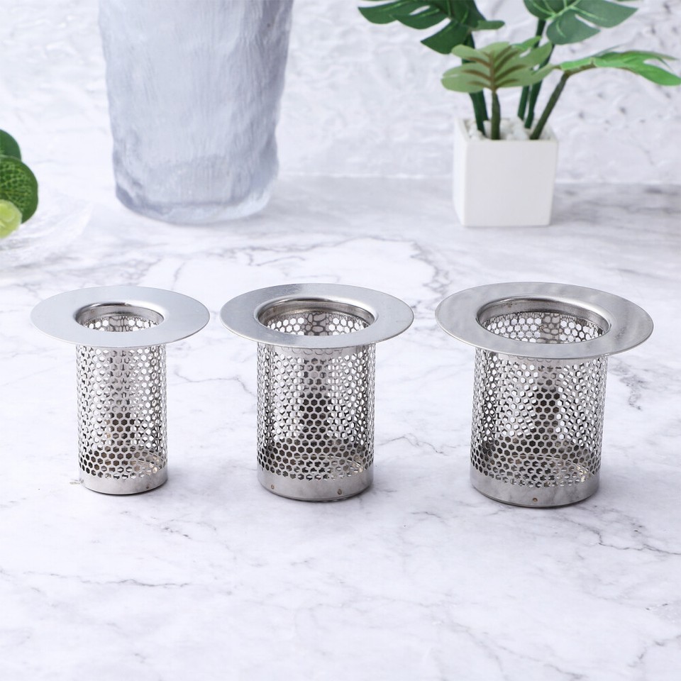3 Pcs 304 Stainless Steel Floor Drain Filter Sink Screen Strainer | eBay