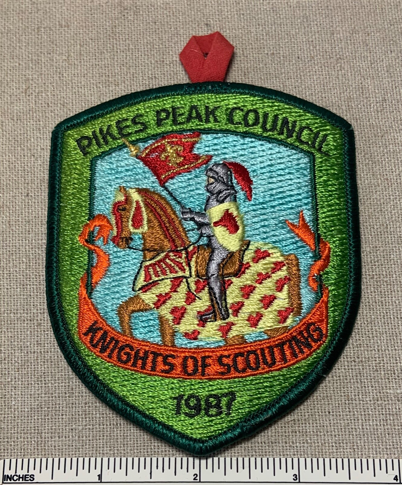 VTG 1987 PIKES PEAK COUNCIL Boy Scout Knights of Scouting Badge PATCH ...