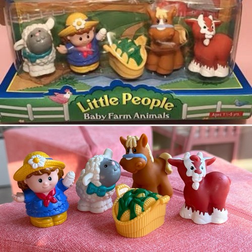 Vintage Little People Fisher Price Baby Farm Animals Complete Set Corn ...