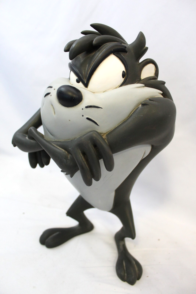 Rare Looney Tunes Tasmanian Devil Taz Standing Big Figurine Statue Grey ...