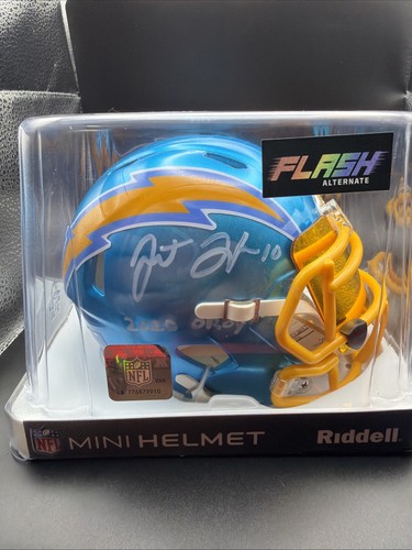 NFL Mini Helmet Justin Herbert Autograph Flash Alternate Helmet “2020 ...