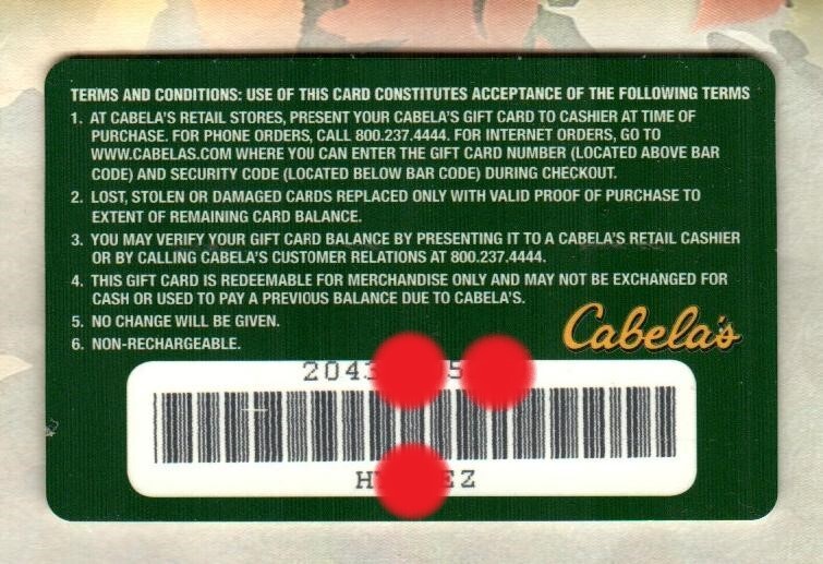 CABELA'S Classic Logo ( 2003 ) Gift Card ( $0 ) | eBay
