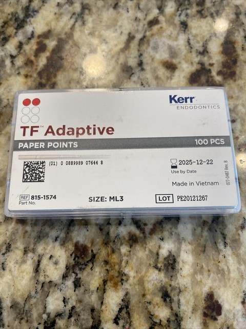 Kerr Dental 8151574 TF Adaptive Paper Points Medium/Large Red ML3 100 ...