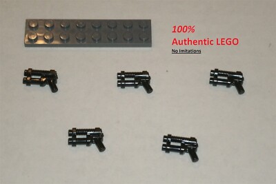 LEGO NEW Black Minifig Space Gun Ribbed Barrel (5x) 4659662 Brick 95199 ...