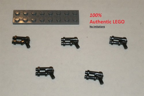 LEGO NEW Black Minifig Space Gun Ribbed Barrel (5x) 4659662 Brick 95199 ...