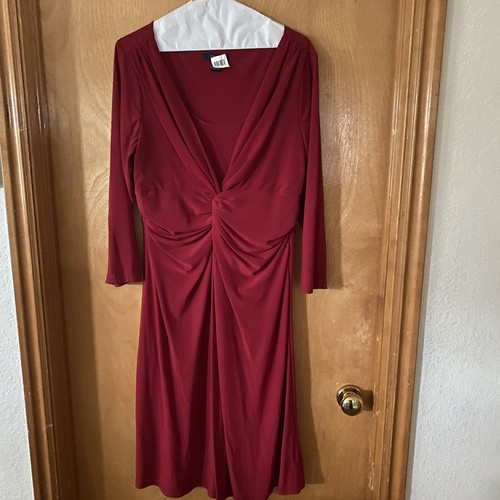 Women’s Chaps Red 3/4ths Sleeve Dress Size XL | eBay
