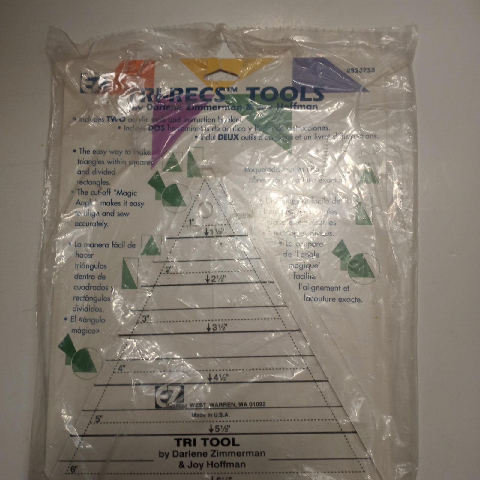 EZ Quilting Tri Recs Triangle Rulers Zimmerman Hoffman Gh1737 for sale ...