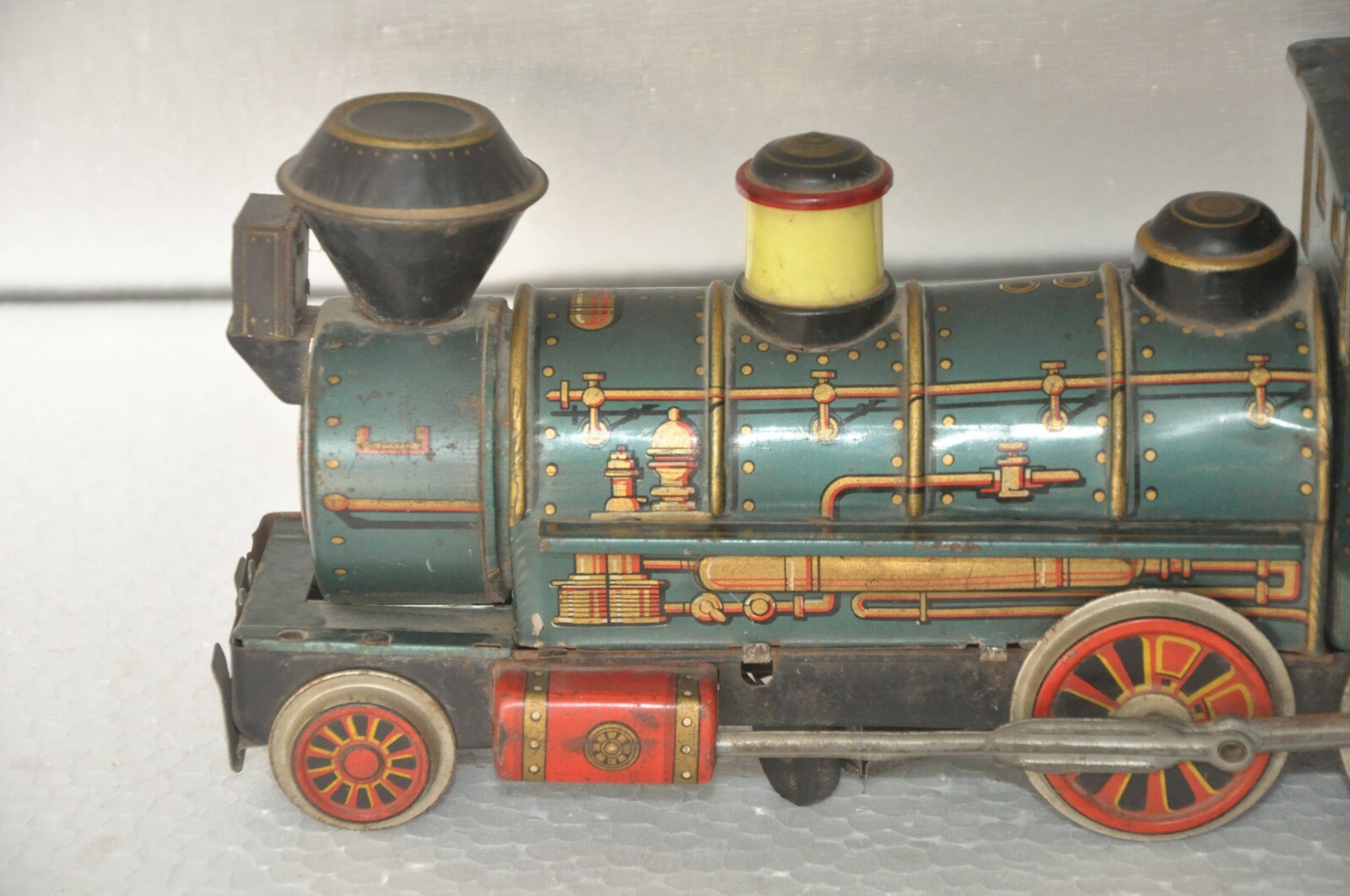 Vintage Battery MT Trademark Litho Train Engine Tin Toy, Collectible | eBay