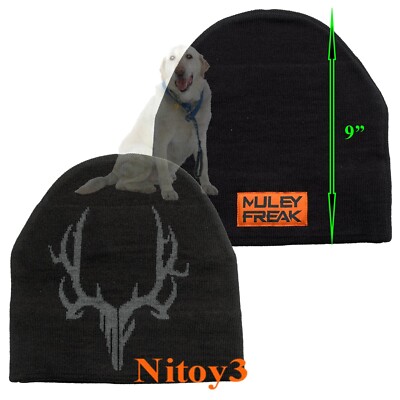 Muley Freak Buck Beanie Winter Cap-Hat Men One Size Stretch Fit Black ...