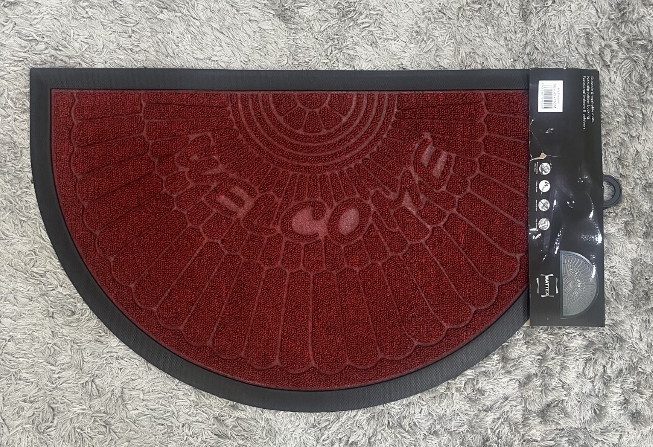 HALF MOON & RECTANGULAR STYLE DOOR MATS RUBBER BACK HEAVY DUTY INDOOR ...
