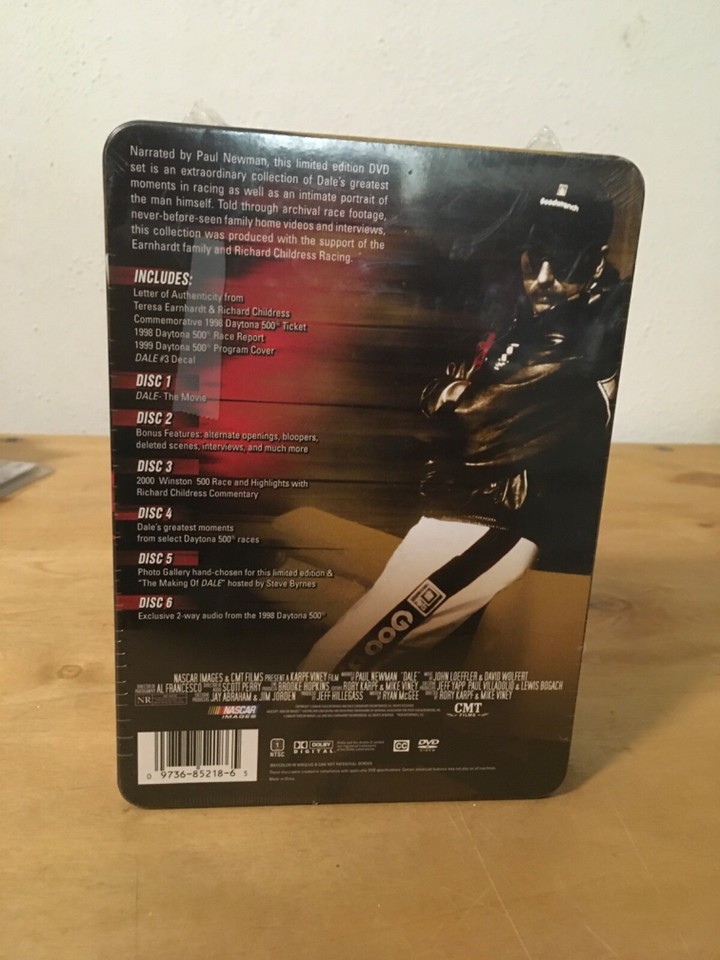 Dale Earnhardt Sr Movie 6 DVD set NASCAR Car Racing Narrated by Paul ...