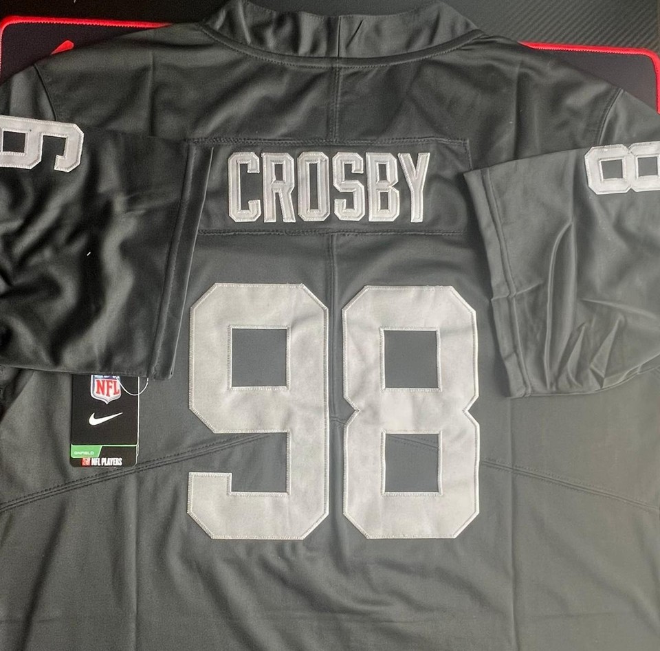 Las Vegas Raiders #98 Maxx Crosby Black stitched Football Jersey Men’s ...