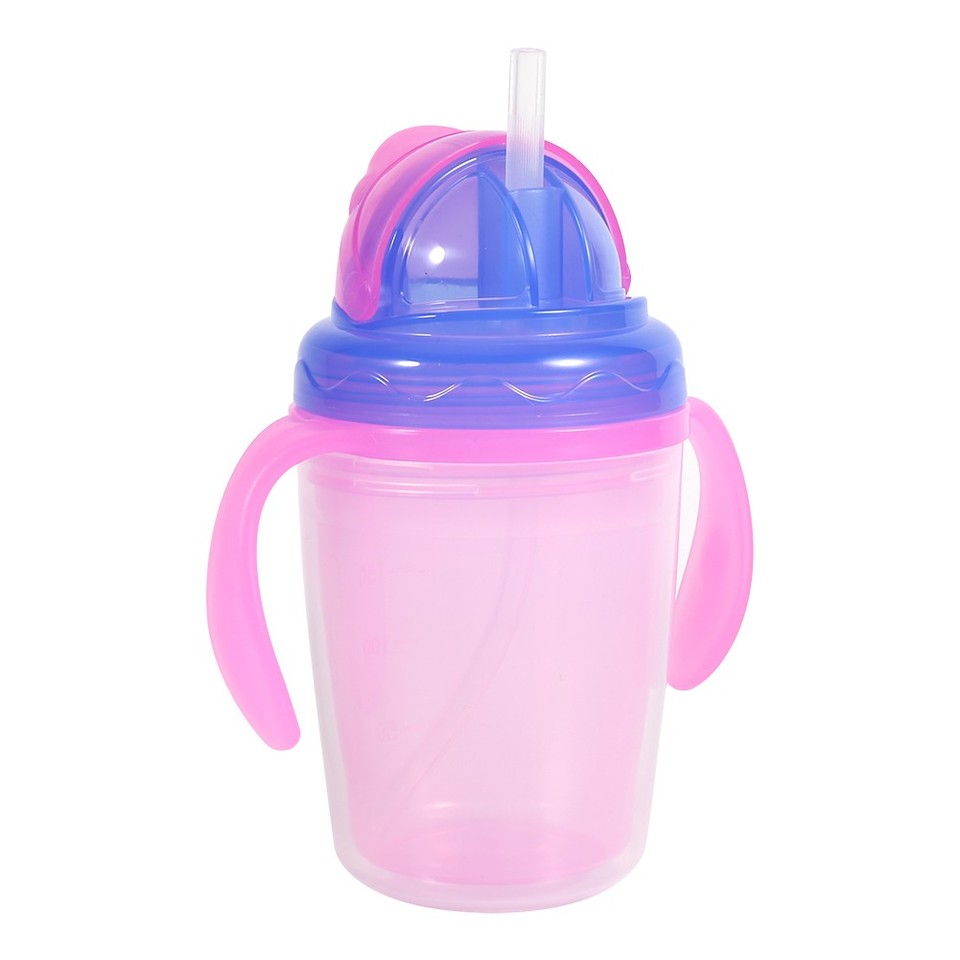 (Pink)Colorful 230ml Newborn Bottle Baby Straw Cup Infant Drinking ...
