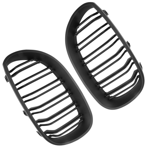 2X(Front Bumper Hood Kidney Grill Replacement Dual Slat Sport Grilles ...