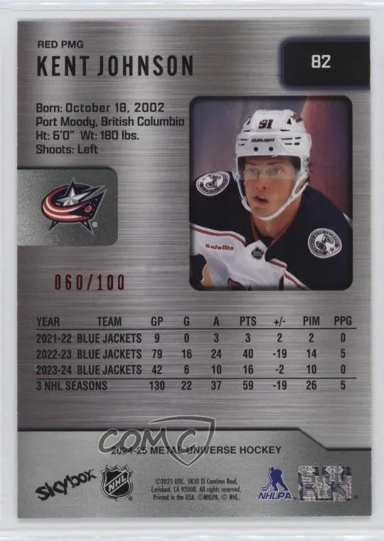2024-25 Skybox Metal Universe PMG Precious Metal Gems Red Kent Johnson ...