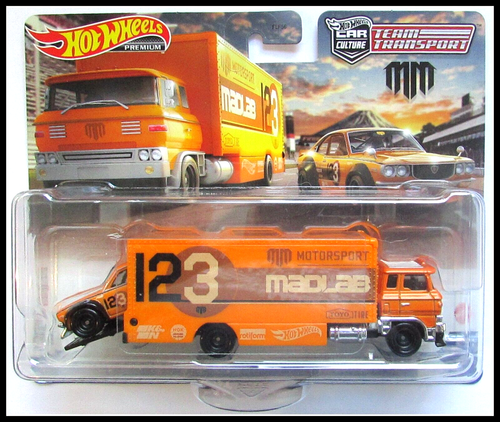Hot Wheels Team Transport Orange Mad Mike Mazda RX3 GT & Sakura ...
