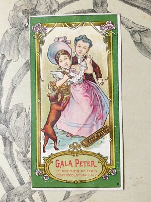 Chromo Gala Peter Chocolat au lait Couple au chien n°6 série X | eBay