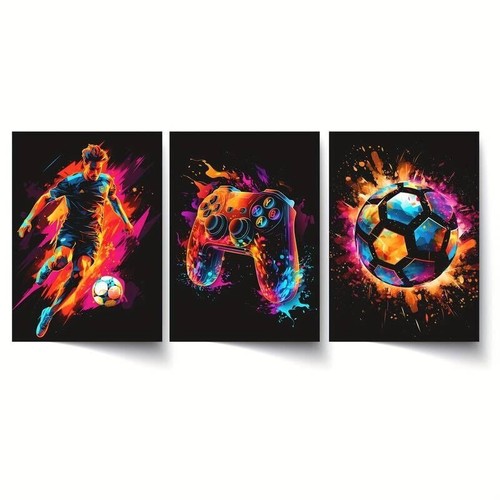 Football Gamer Xbox Canvas Framed Art Prints Children’s Room 40cm x ...