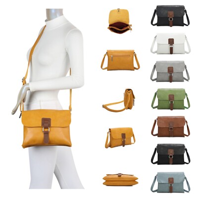 Women's Long Strap Cross Body Bag Ladies Messenger Over Shoulder ...