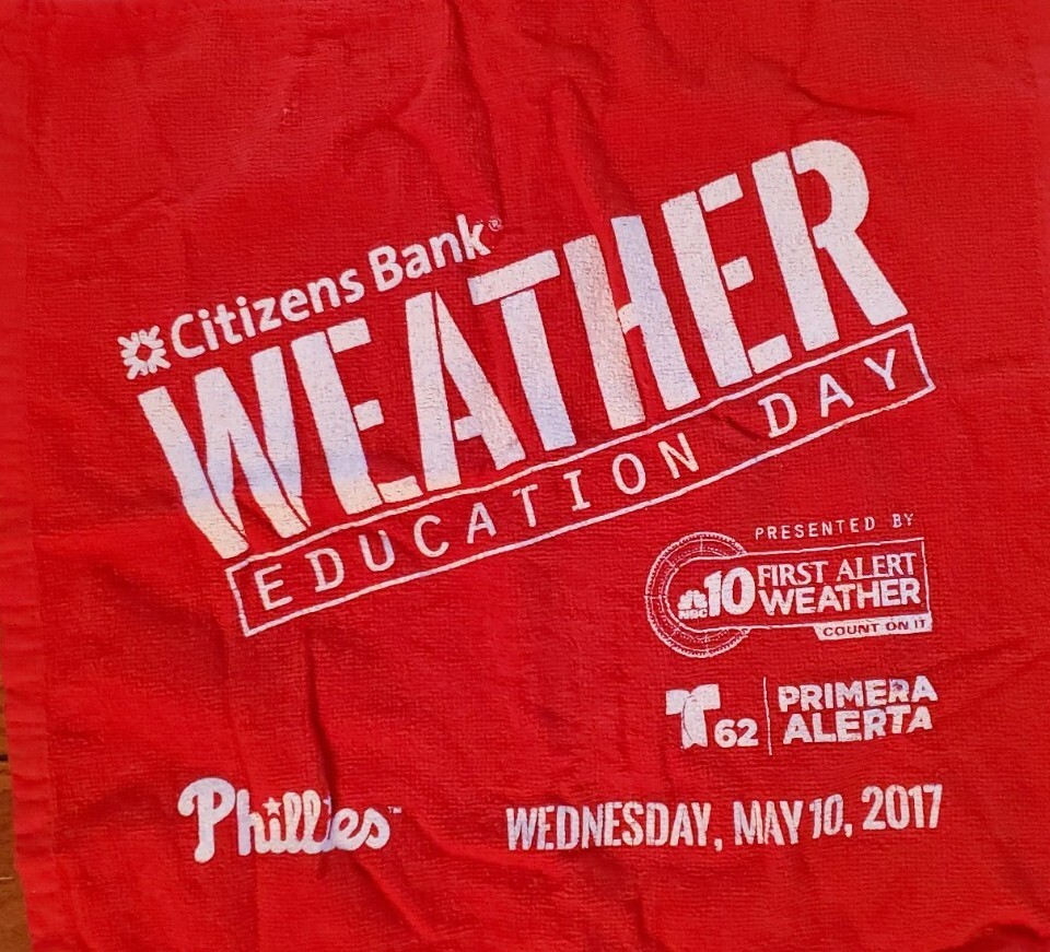 PHILLIES~2017 RETRO WEATHER DAY RED RALLY TOWEL 5/10/17 SGA | eBay