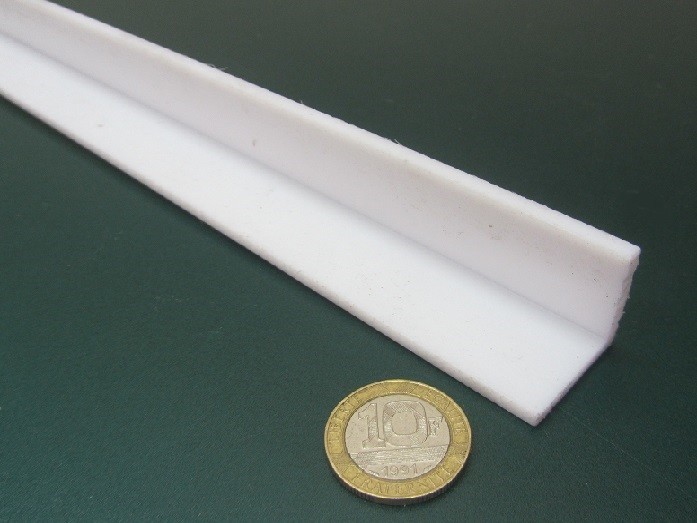 Teflon PTFE 90 Degree Angle, 1/8" Thick x 1.0" Arm Width x 60" Length ...