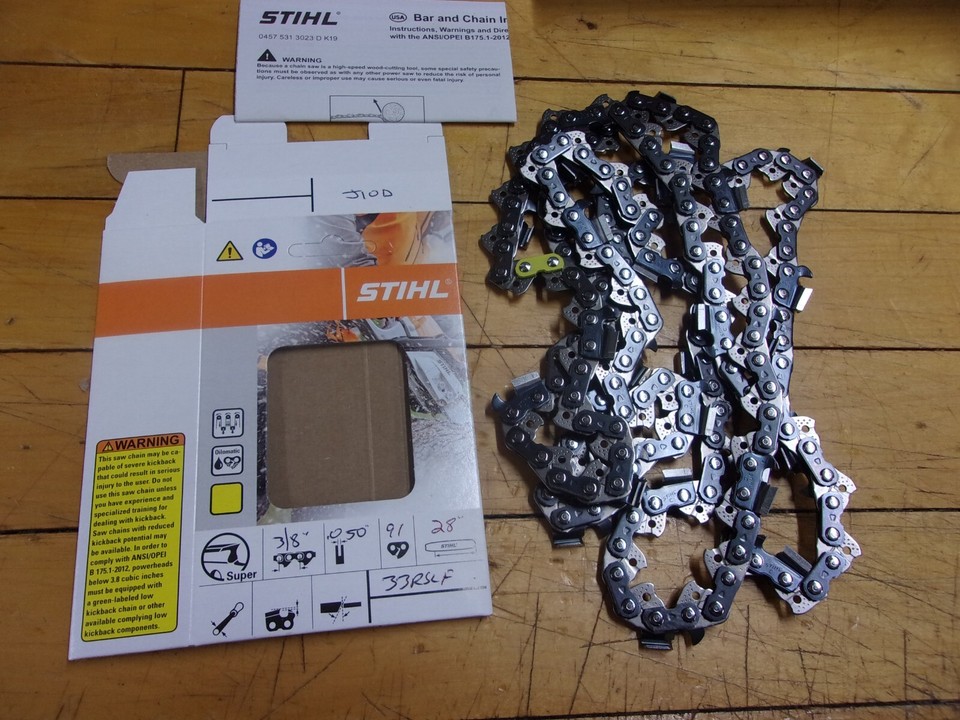 Stihl 28" Full Chisel "Skip Tooth" Chain OEM 3/8" .050" 91 DL 33RSLF # ...