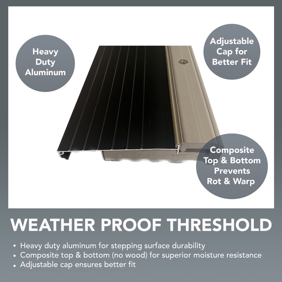 Oloadoor Patina Aluminum composite door sill Threshold Inswing 72inch ...