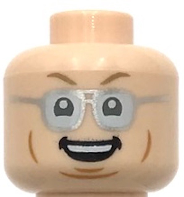 Lego New Light Nougat Minifigure Head Dual Sided Cheek Lines Silver ...