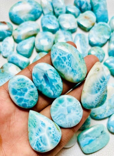 AAA Quality Natural Larimar gemstone LOT Mix Shape Cabochon Making ...