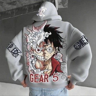 One Piece Luffy Gear 5 Nika Hoodie Men Women Anime Cosplay Pullover ...