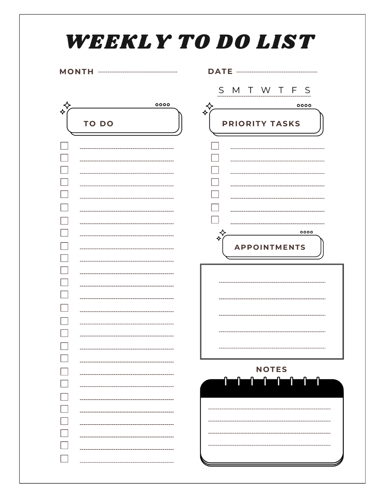 Digital Editable PDF To Do List Instant Downloadable and Printable | eBay