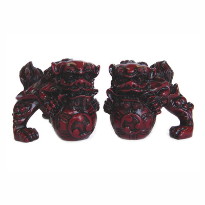 Pair of Feng Shui Chinese Civilian Fu Dog, Foo Dogs Door Guardian ...
