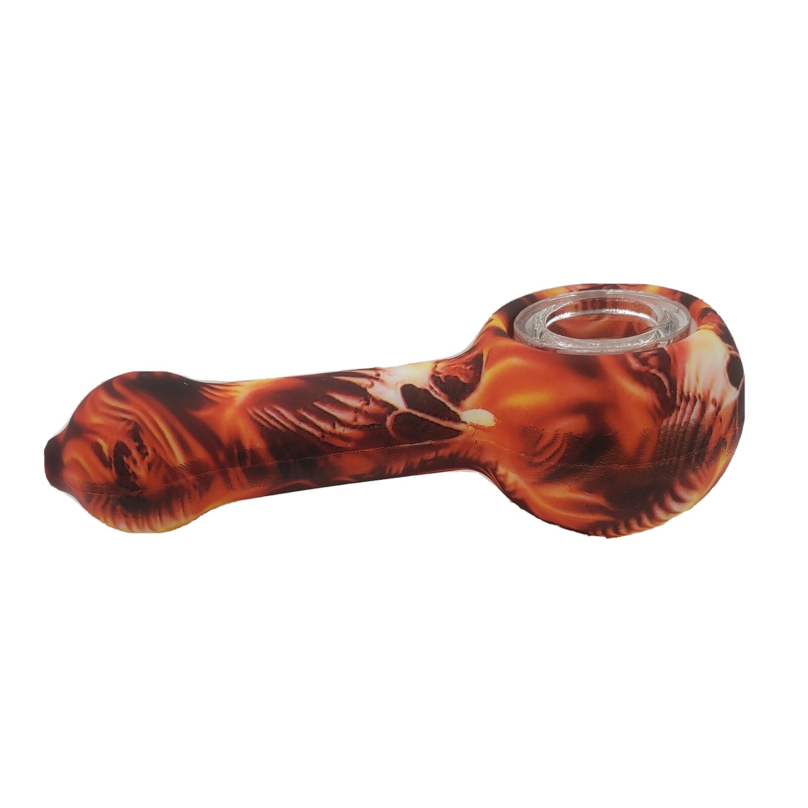 Skulls from Hell Unbreakable Silicone Pipe, Tobacco, 9 Hole Glass Bowl ...