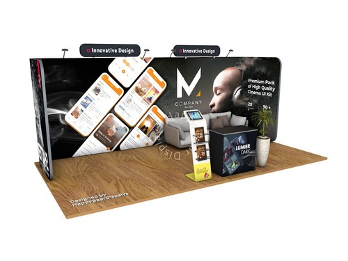 Trade show display booth 20ft two header Exhibition Backwall custom ...