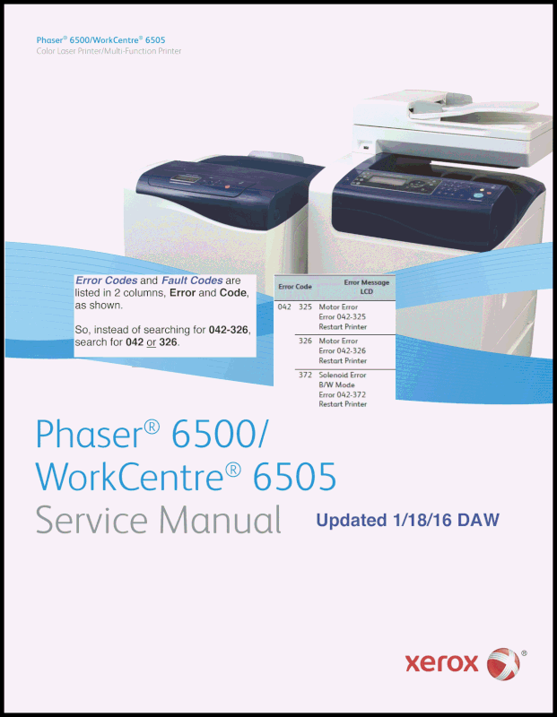 Xerox Phaser 6500/WorkCentre 6505 Printer Service Manual 796 Page ...