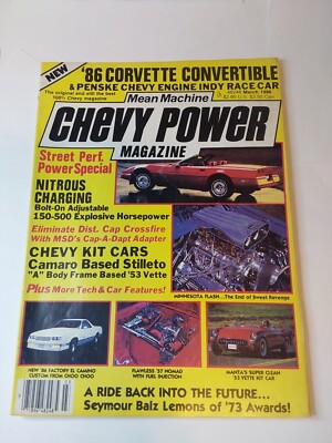 MEAN MACHINE CHEVY POWER MAGAZINE MARCH 1986 KIT CARS 86 CORVETTE ...
