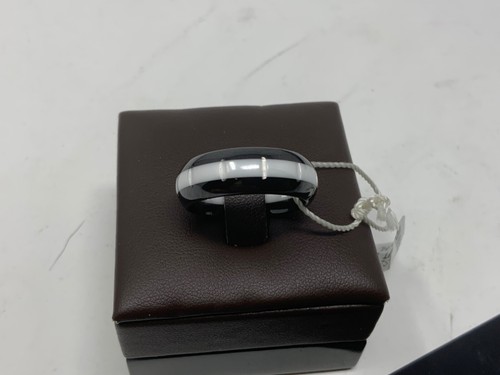 Rochet Roma MotoGP Black W/ White Stripe Ceramic Band Ring Size 10 ...