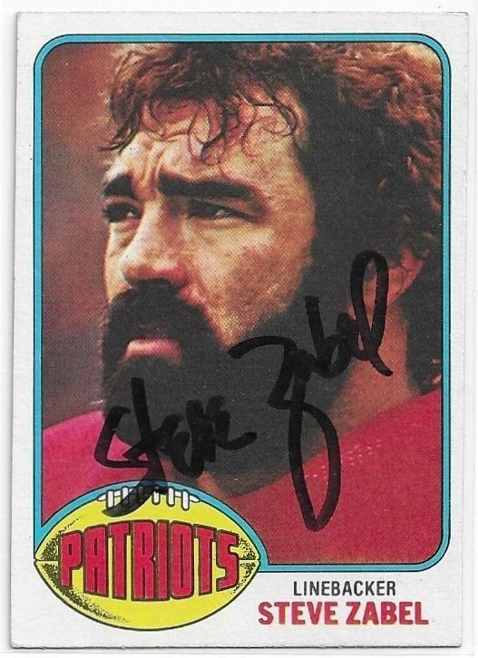 STEVE ZABEL Autographed Signed 1976 Topps card #188 New England ...