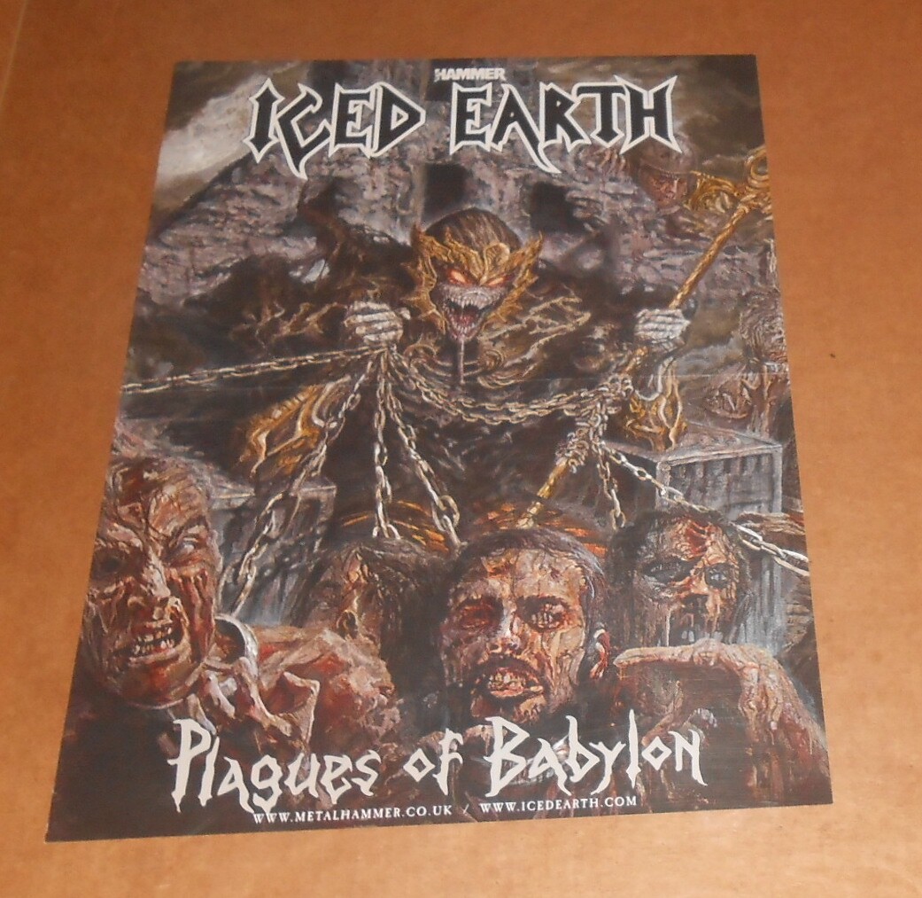 Iced Earth Plagues of Babylon Poster 2-Sided Original 16.5x11.5 RARE | eBay