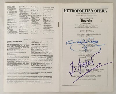 Metropolitan Opera Presents "Turandot" Signed By Gwyneth Jones ...