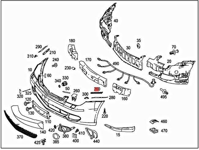 Genuine MERCEDES Cls63 AMG Front Bumper Rail Left Bracket 2198800114 ...