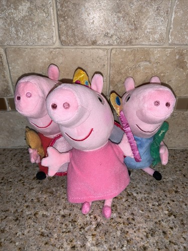Peppa Pig - Peppa & Teddy & George Pig Ty Beanie Babies 6"Plush ...