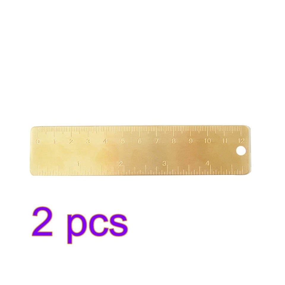 1PC Mini Retro Brass Ruler Engraved Handy Straight Scale Ruler with ...