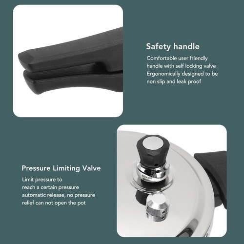 Small Pressure Cooker 3L 304 Stainless Steel Stovetop Pressure Cooker ...