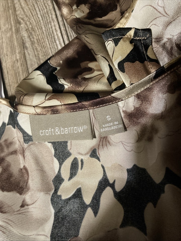 Croft Barrow Womens Long Slv Sheer Floral Top and Silky Tank Set Fall ...