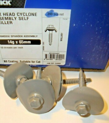 Hex-Head Cyclone Metal Screws14g x 65mm QTY 50, Wallaby, suit Trimdek ...