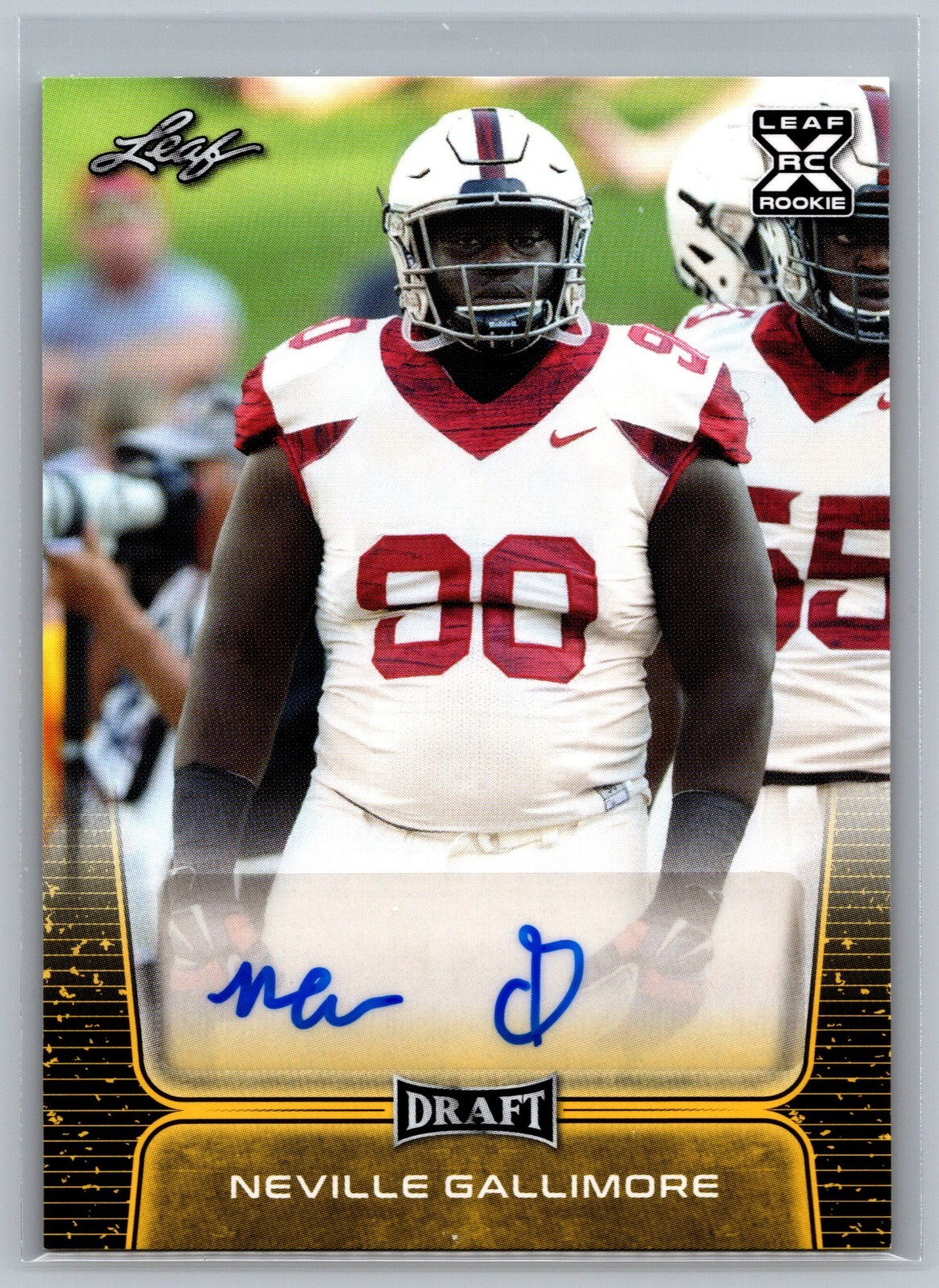 Neville Gallimore 2020 Leaf Draft Autographs GOLD BA-NG1 Football Card ...