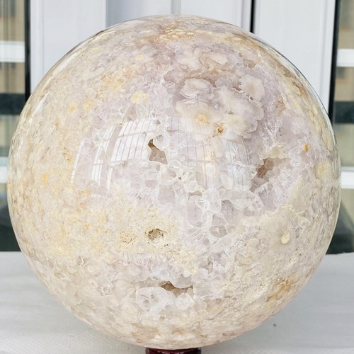 Natural Cherry Blossom Agate Sphere Quartz Crystal Ball Healing Gem ...